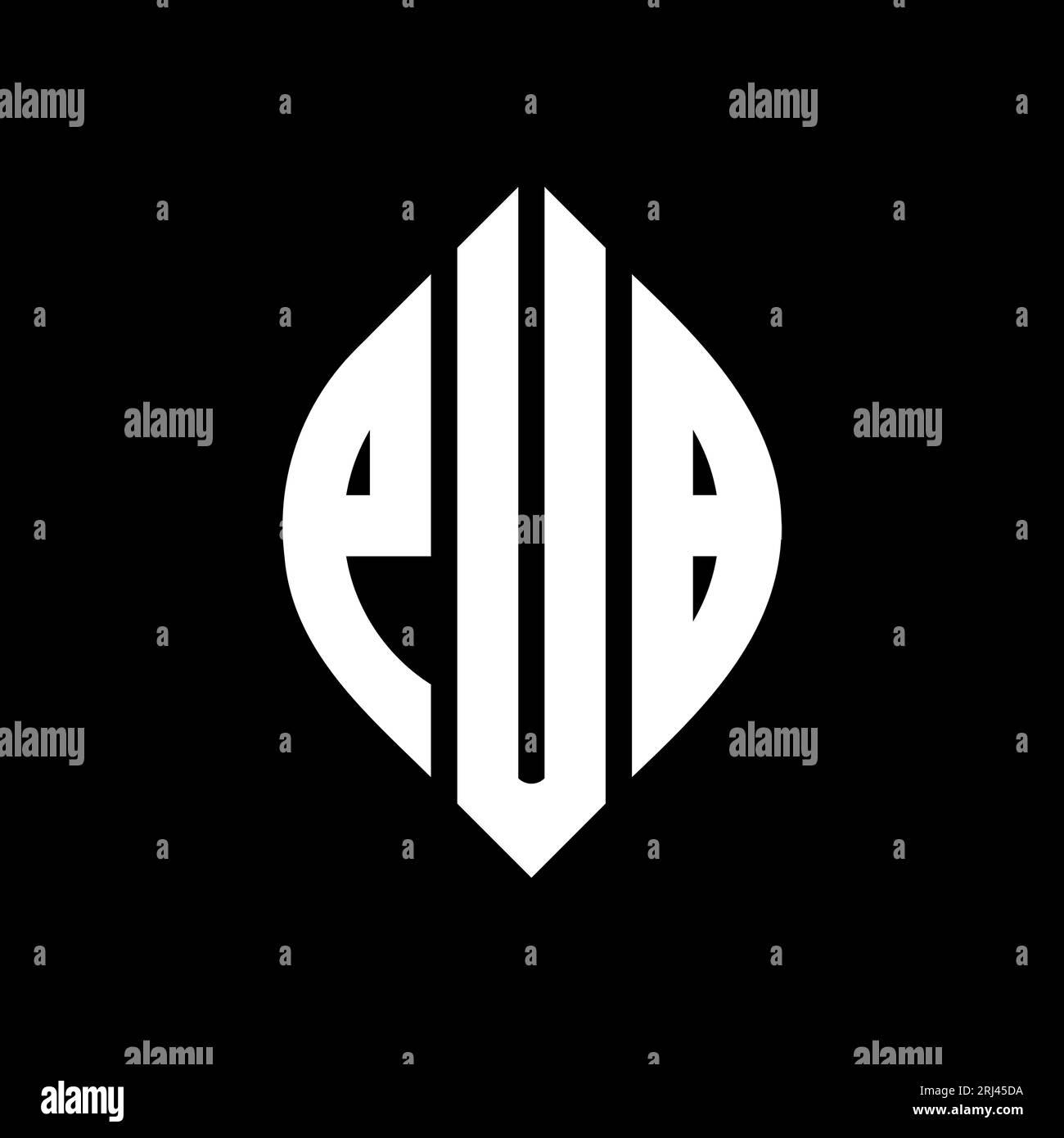 PUB circle letter logo design with circle and ellipse shape. PUB ...