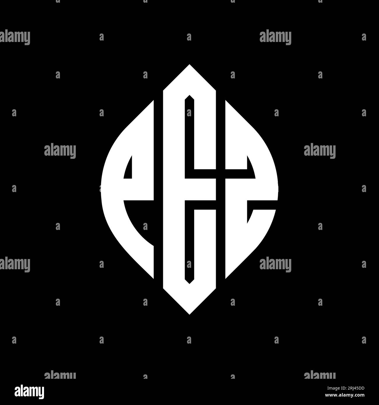 PEZ circle letter logo design with circle and ellipse shape. PEZ ...