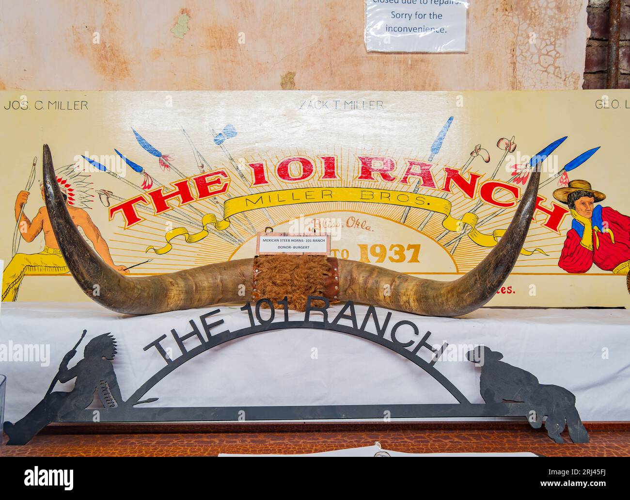 Oklahoma, AUG 19 2023 - Interior view of the The 101 Ranch of Marland's ...