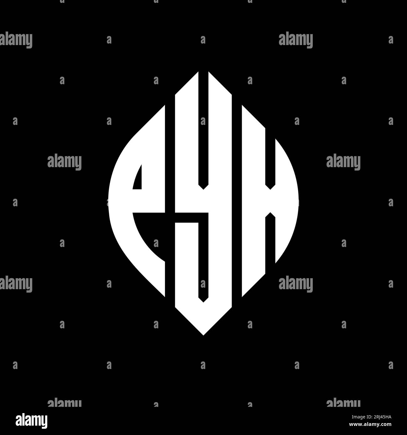 PYX circle letter logo design with circle and ellipse shape. PYX ...