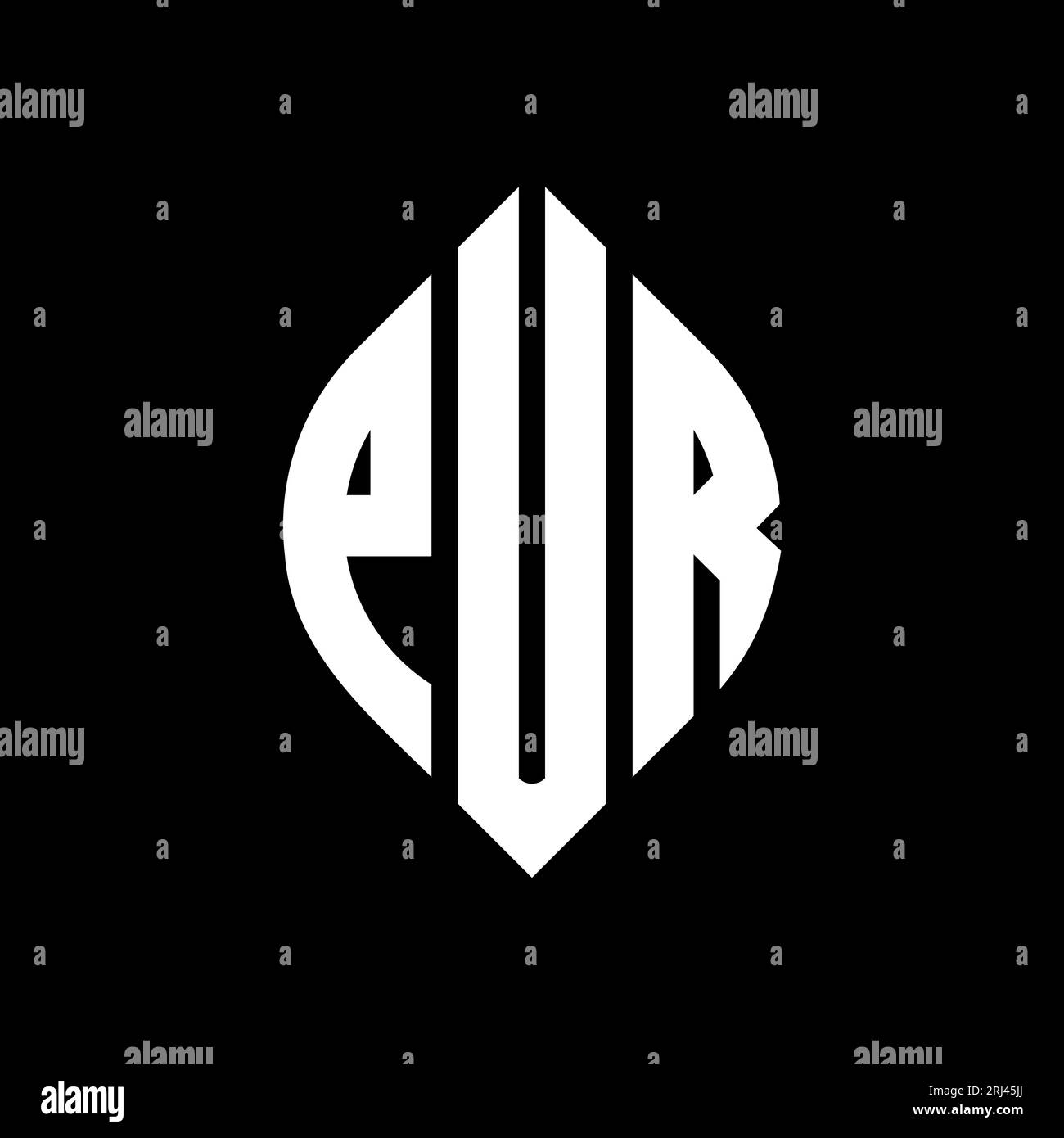 PUR circle letter logo design with circle and ellipse shape. PUR ...