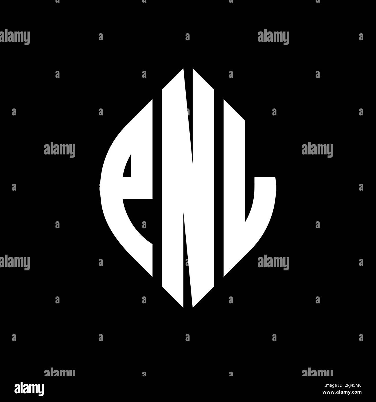 PNL circle letter logo design with circle and ellipse shape. PNL ...