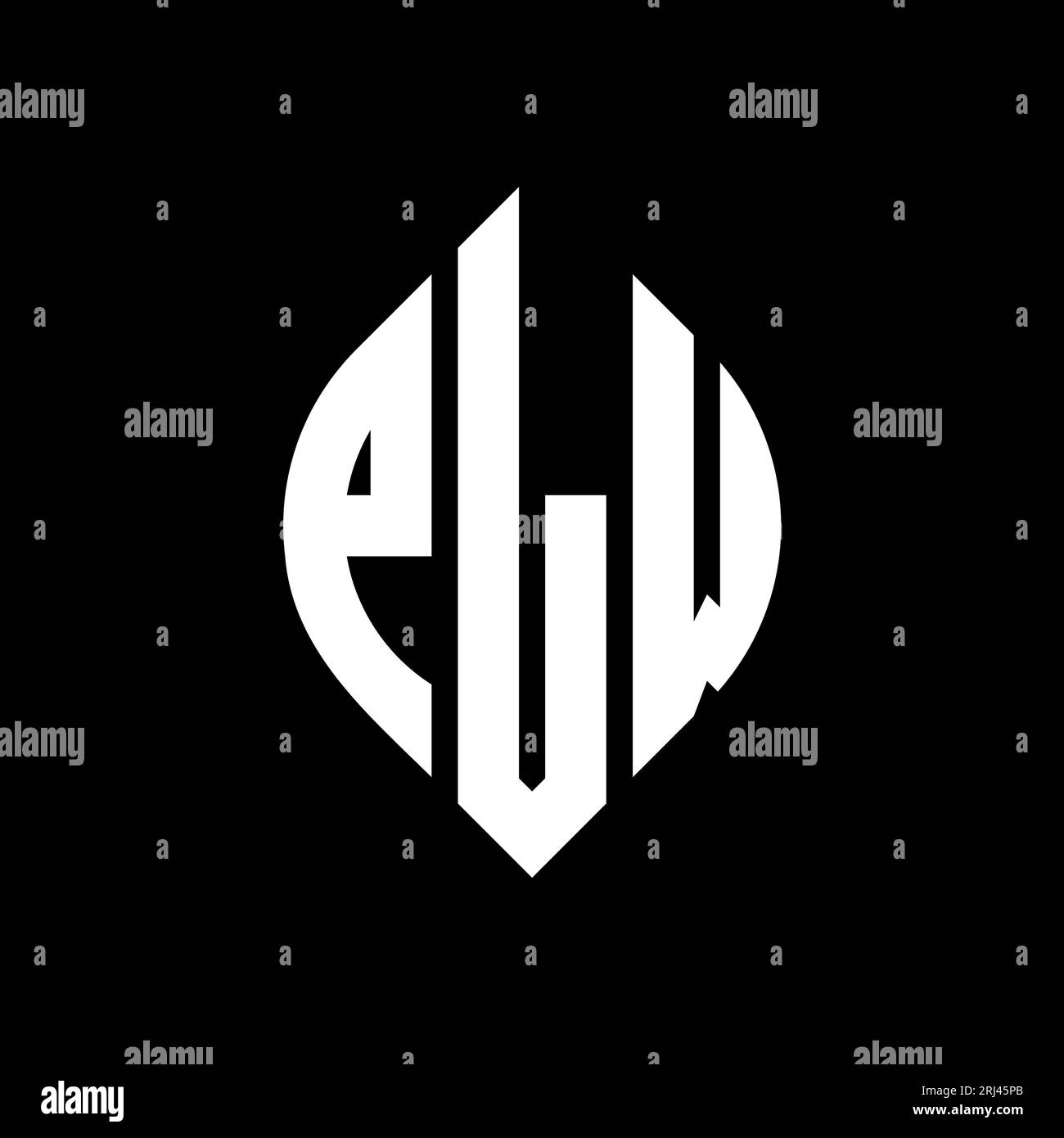 PLW circle letter logo design with circle and ellipse shape. PLW ...