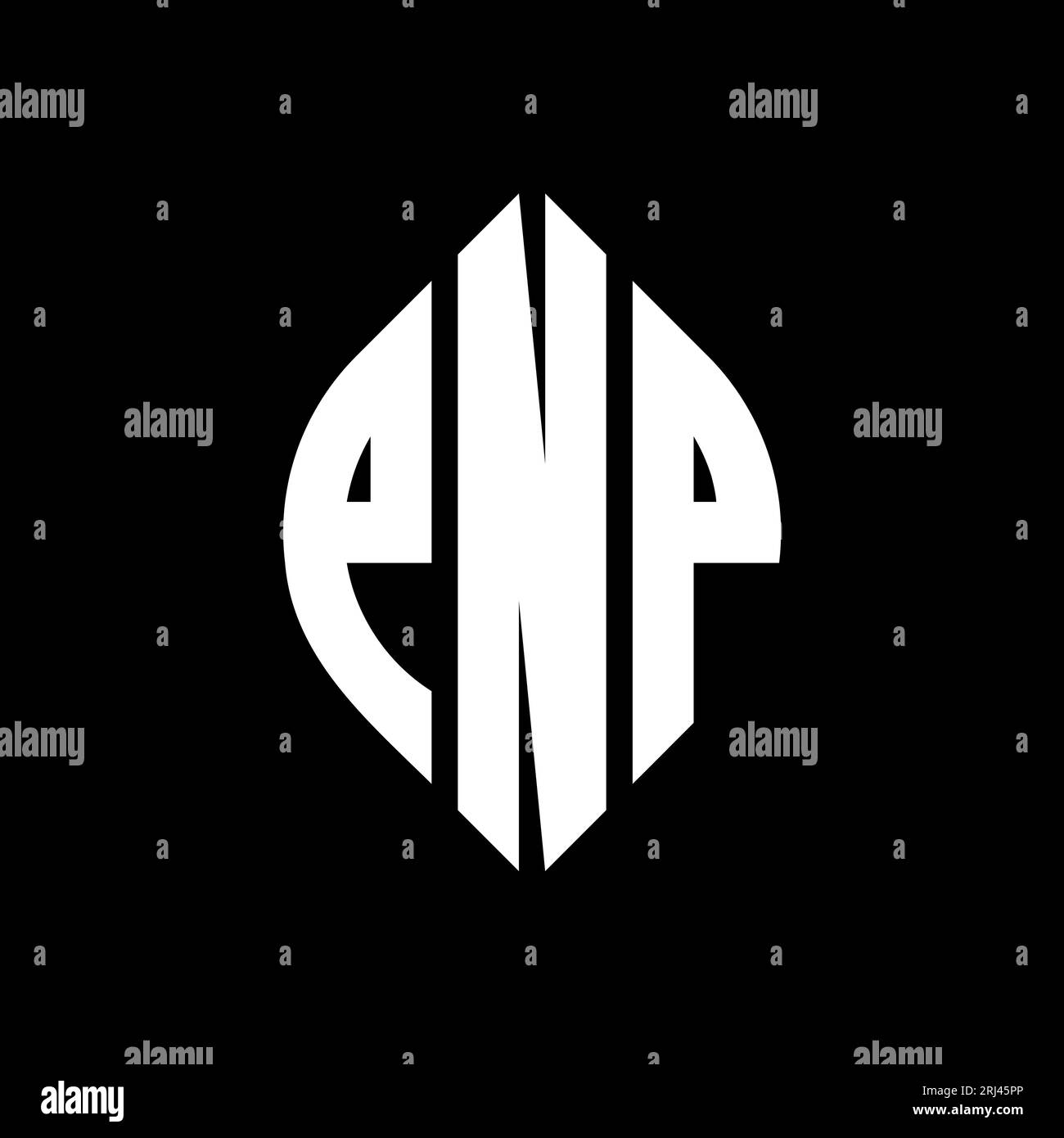 PNP circle letter logo design with circle and ellipse shape. PNP ...