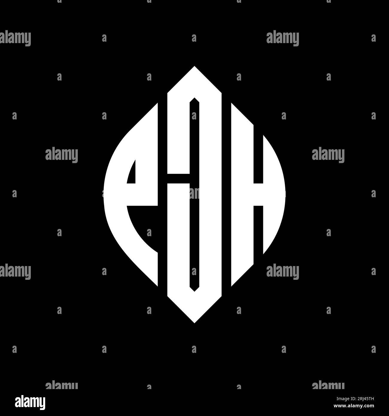 PJH circle letter logo design with circle and ellipse shape. PJH ...