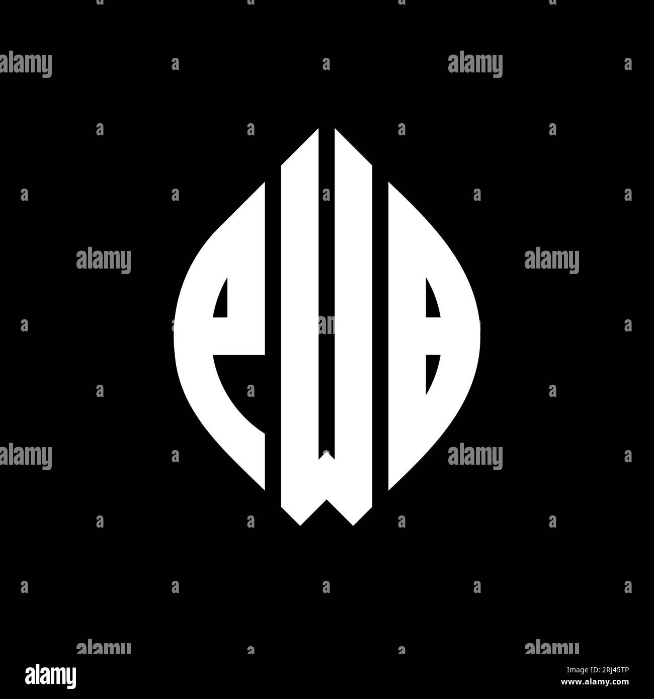 PWB circle letter logo design with circle and ellipse shape. PWB ...