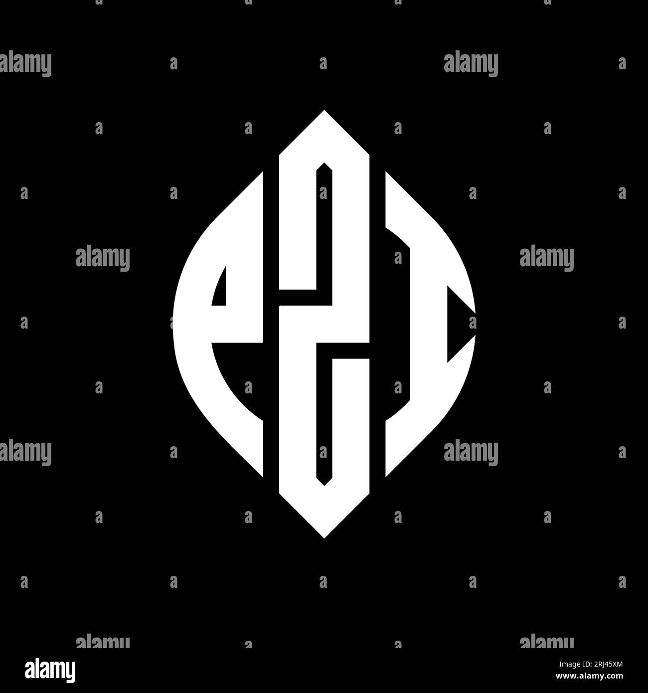 PZI circle letter logo design with circle and ellipse shape. PZI ...