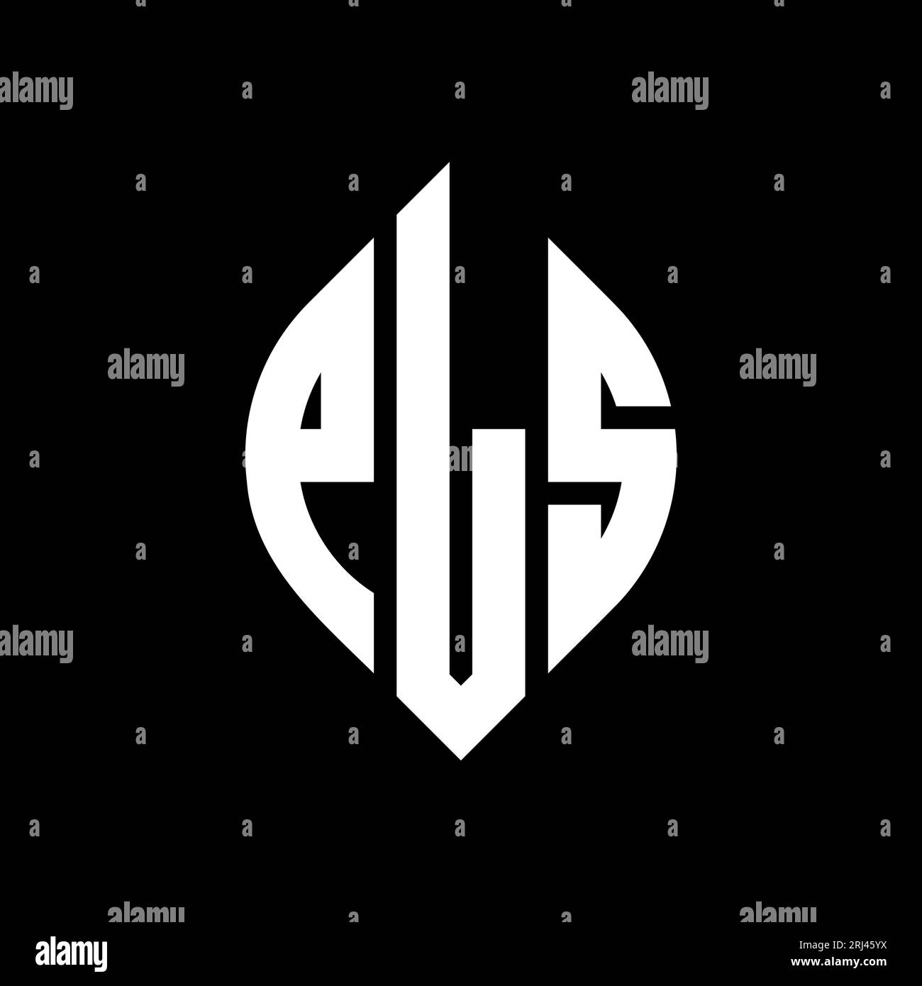 PLS circle letter logo design with circle and ellipse shape. PLS ellipse letters with ...