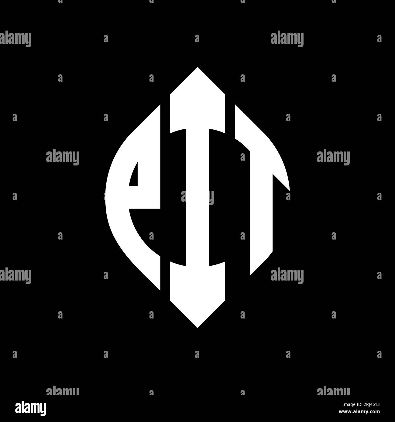 PIT circle letter logo design with circle and ellipse shape. PIT ...