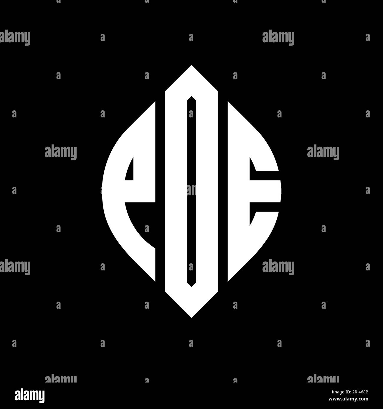 POE circle letter logo design with circle and ellipse shape. POE ...