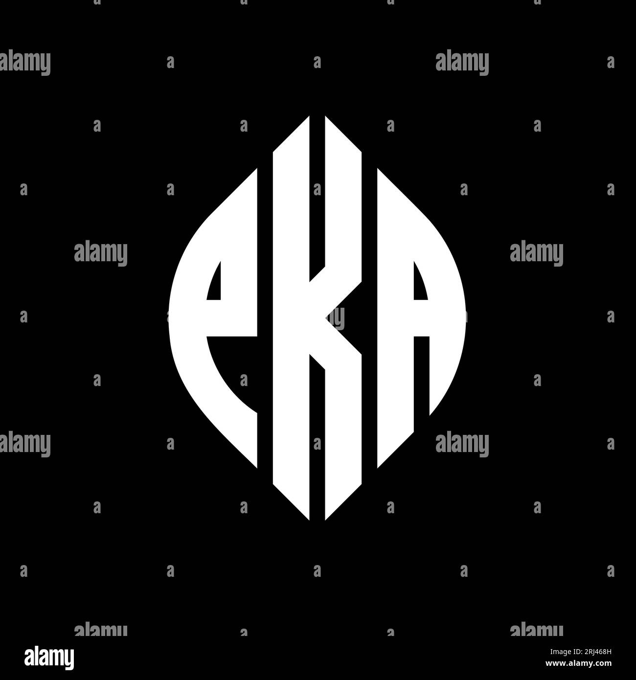 PKA circle letter logo design with circle and ellipse shape. PKA ...