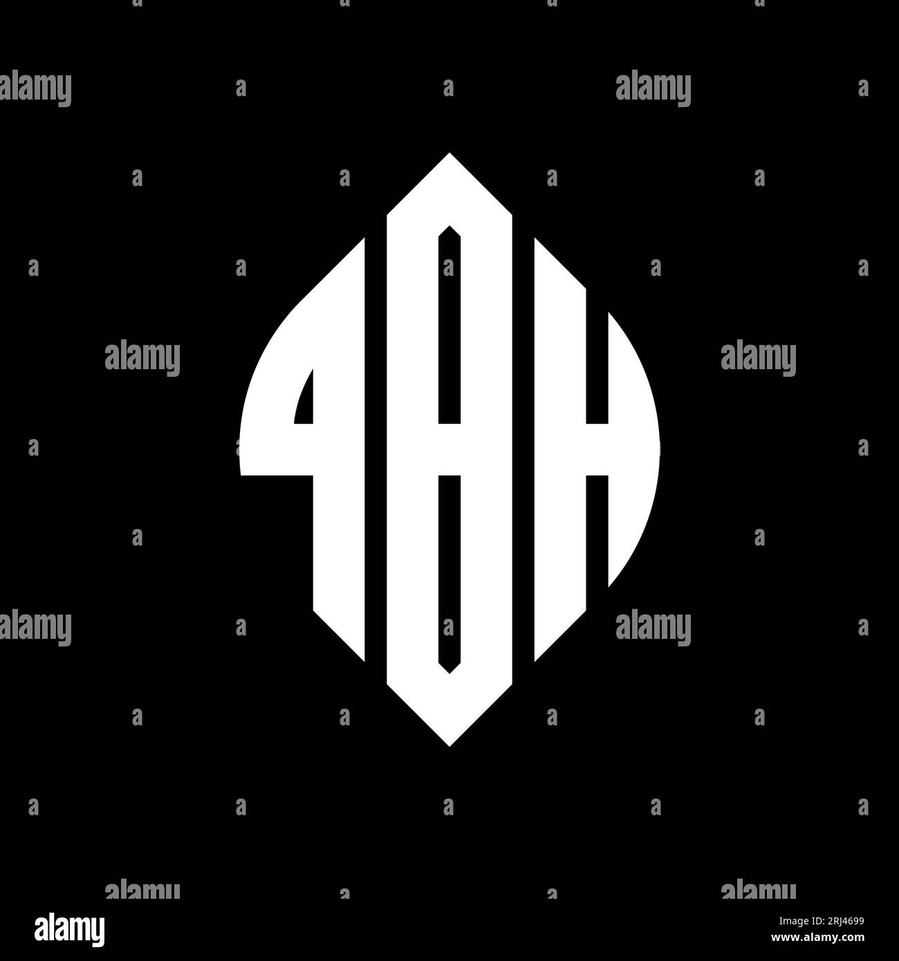 QBH circle letter logo design with circle and ellipse shape. QBH ...