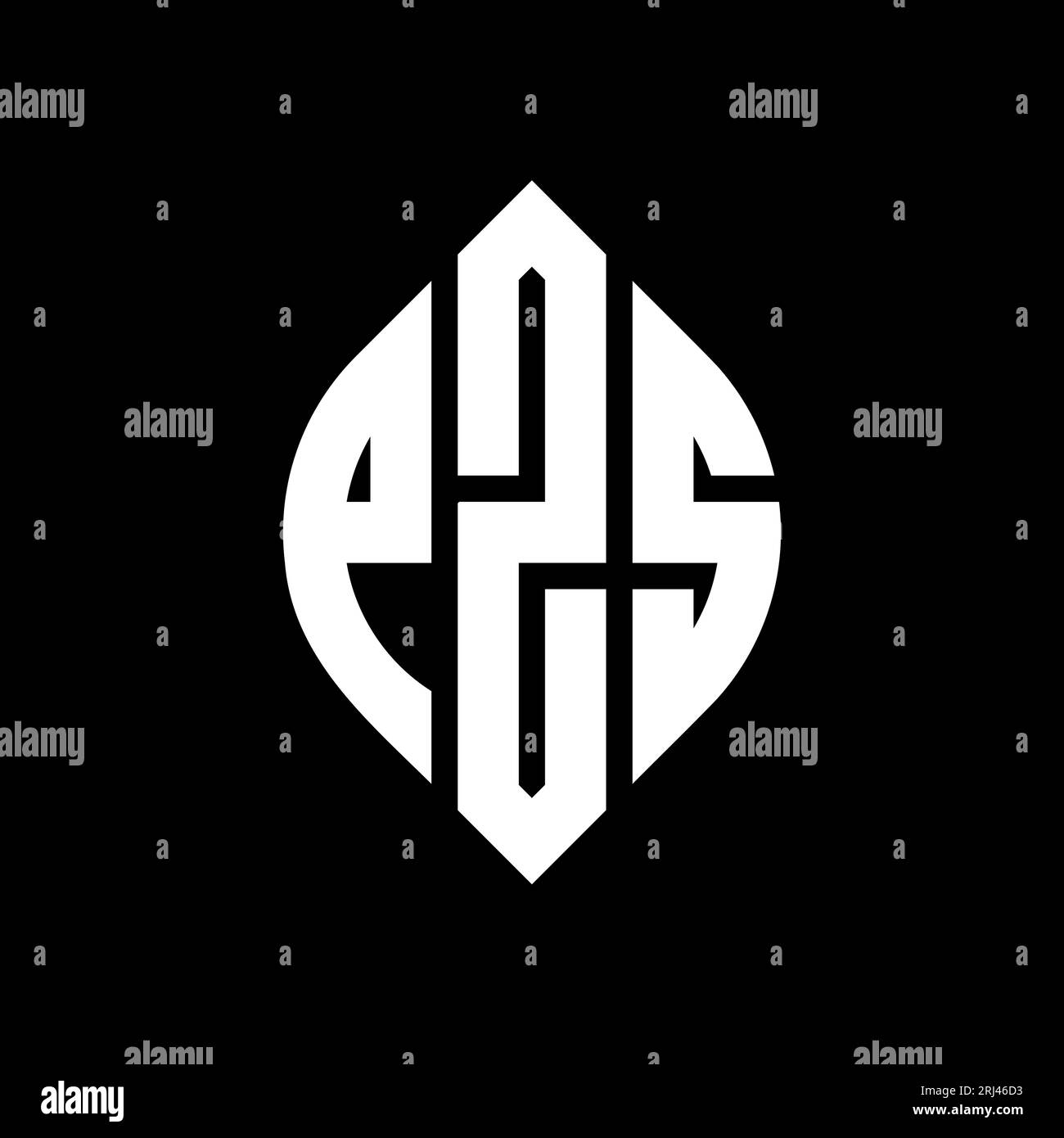 PZS circle letter logo design with circle and ellipse shape. PZS ...