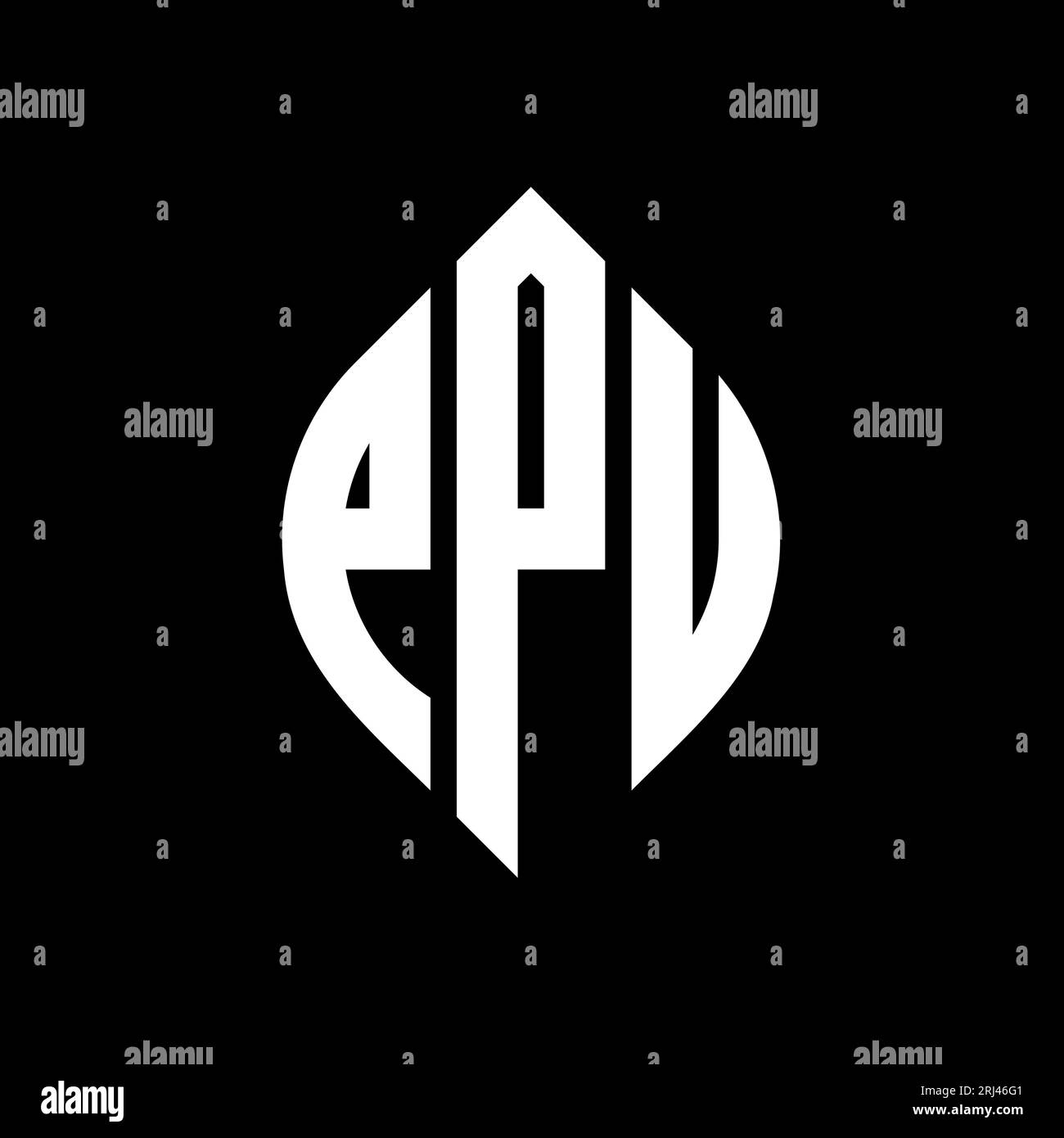 PPU circle letter logo design with circle and ellipse shape. PPU ...