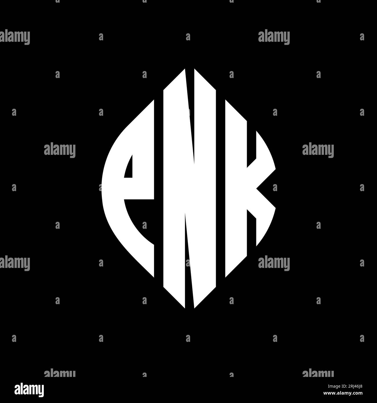 PNK circle letter logo design with circle and ellipse shape. PNK ...