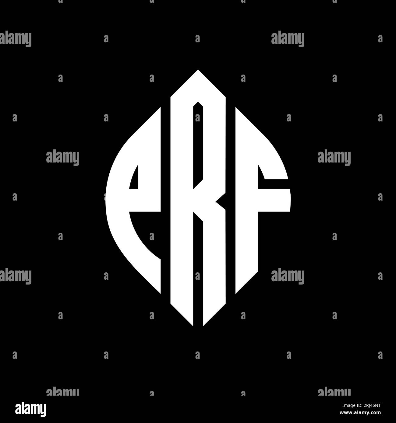 PRF circle letter logo design with circle and ellipse shape. PRF ...