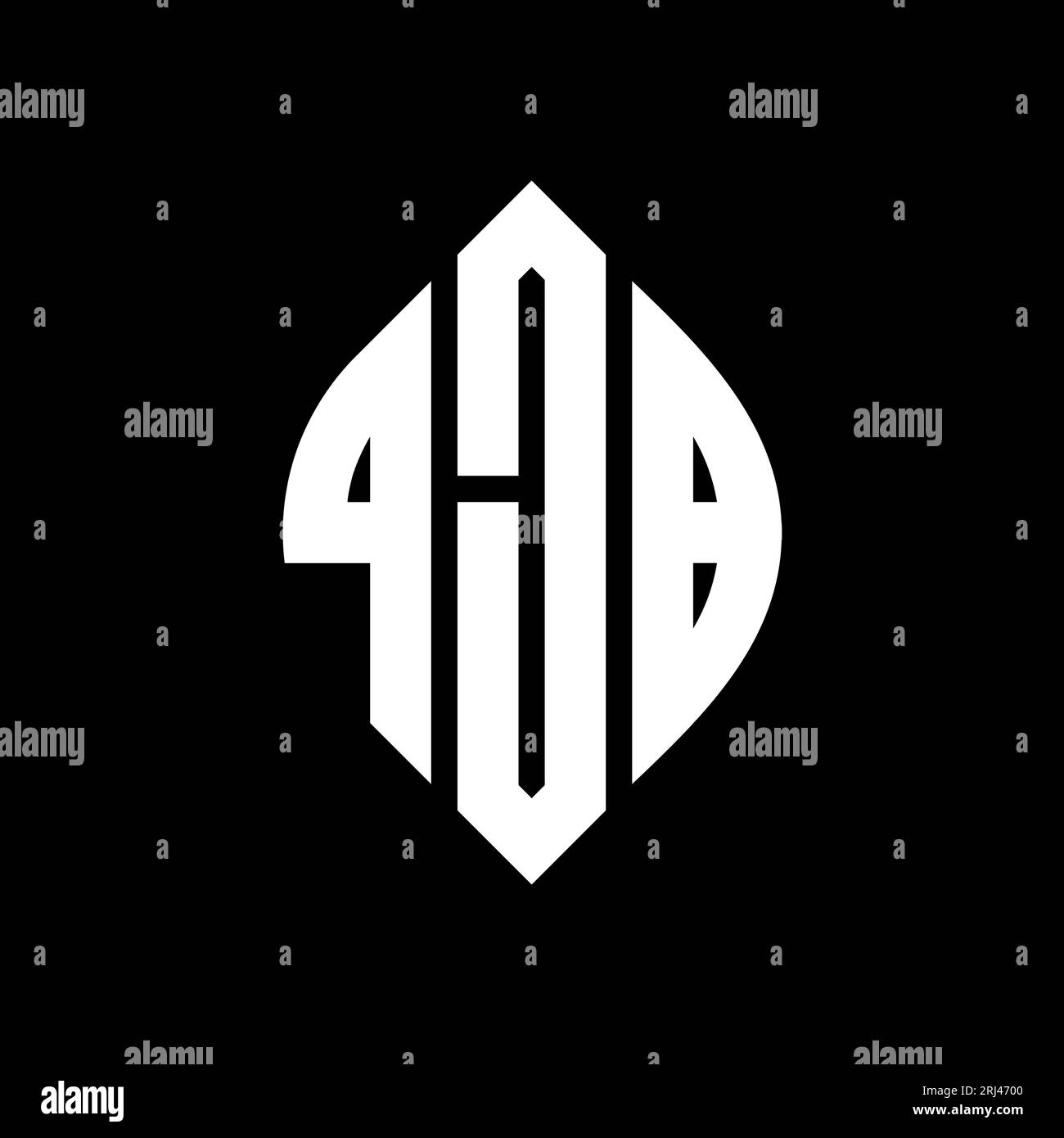 QJB circle letter logo design with circle and ellipse shape. QJB ...