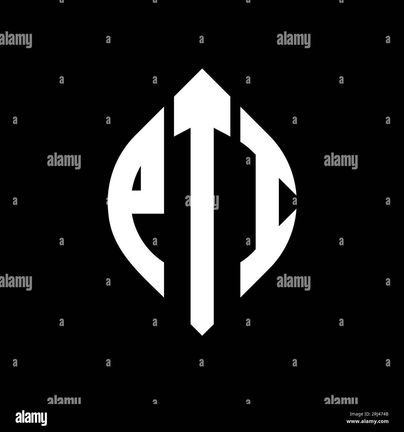 PTI circle letter logo design with circle and ellipse shape. PTI ...