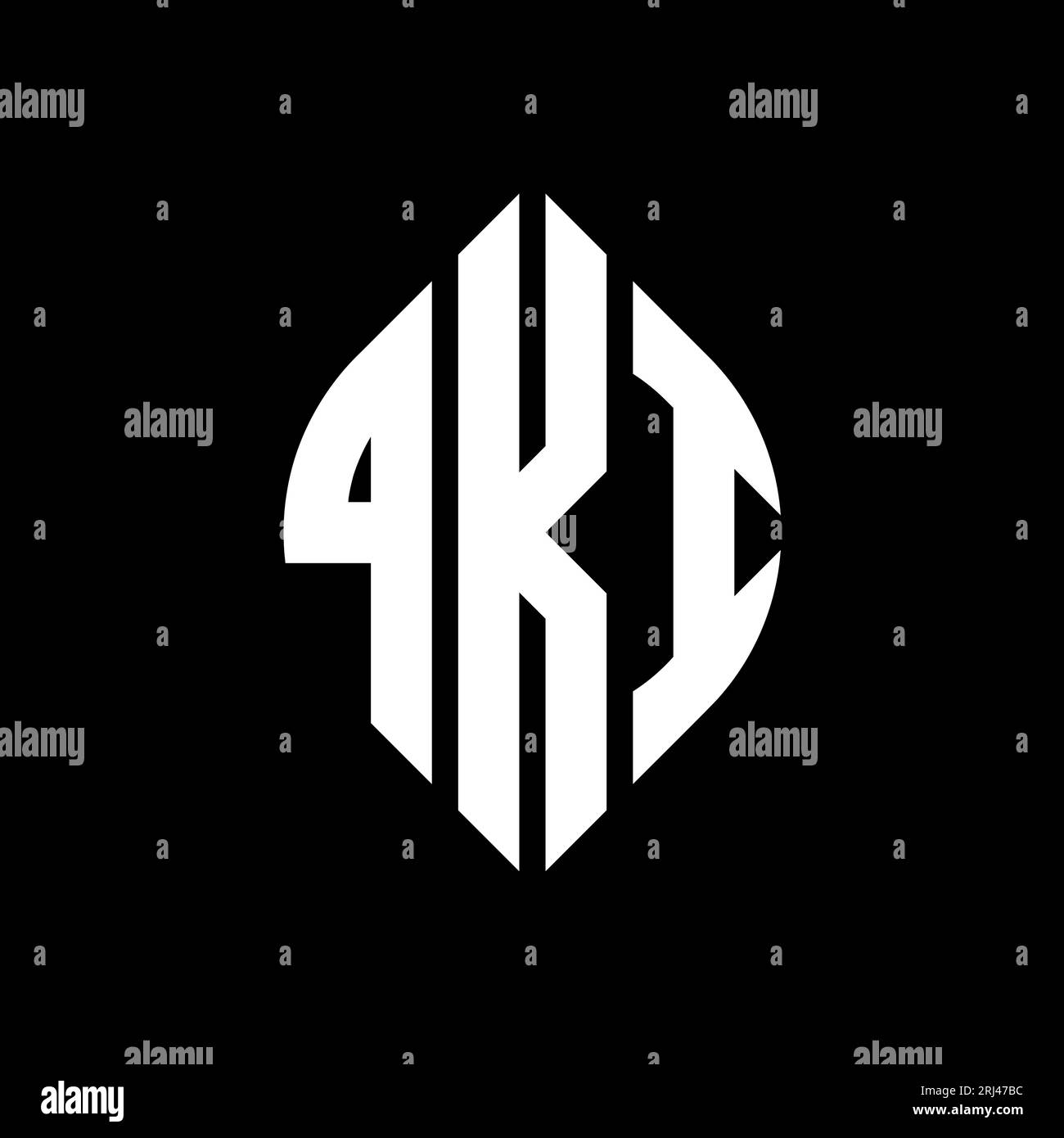QKI circle letter logo design with circle and ellipse shape. QKI ...