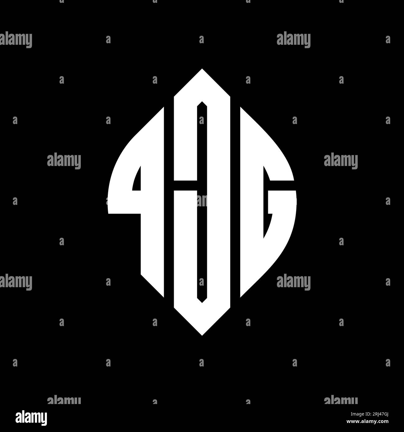 QJG circle letter logo design with circle and ellipse shape. QJG ...