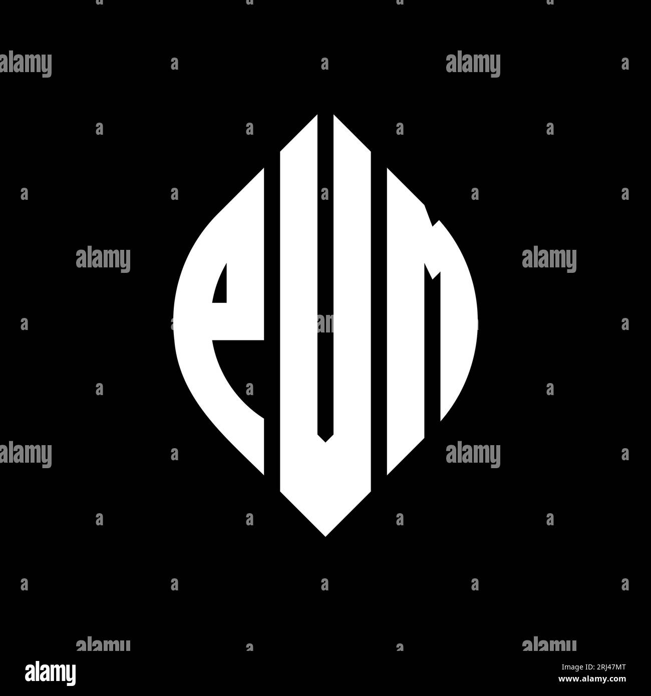 PVM circle letter logo design with circle and ellipse shape. PVM ...