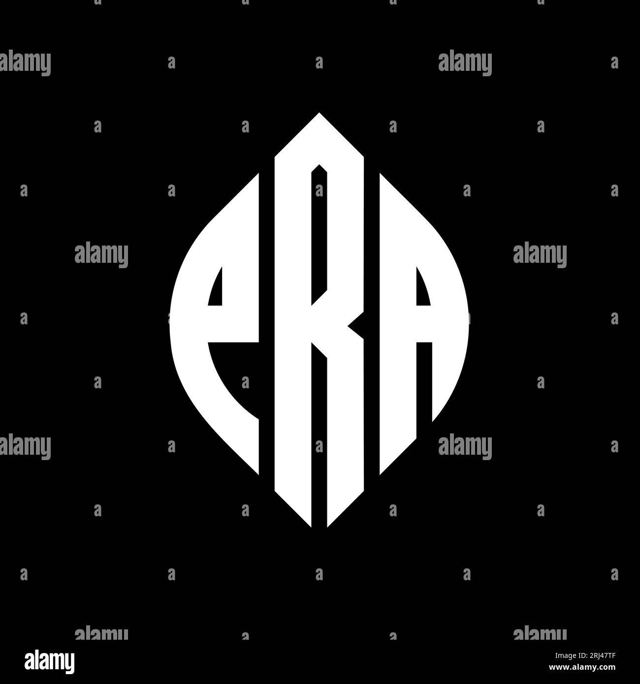 PRA circle letter logo design with circle and ellipse shape. PRA ...