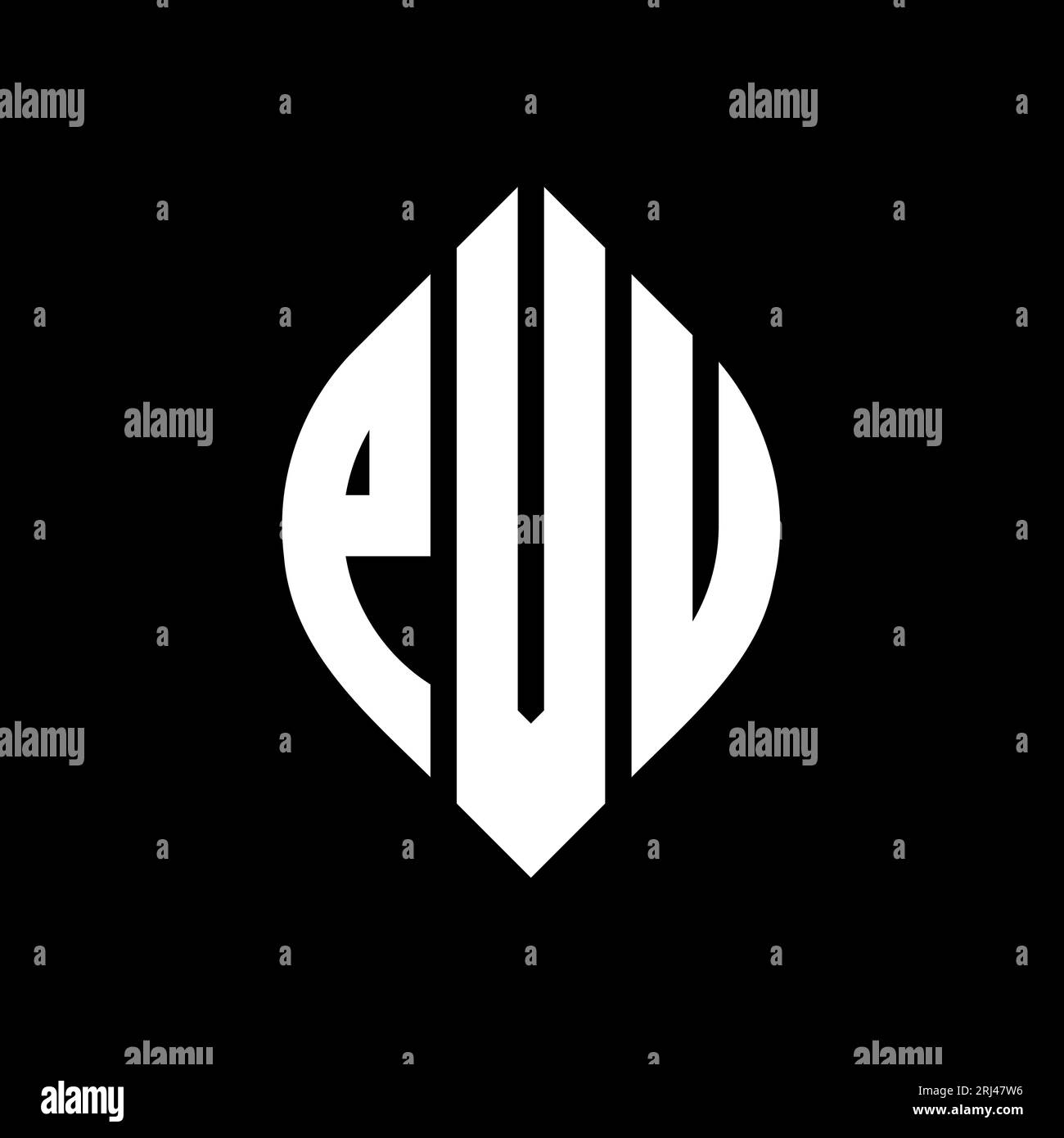 PVU circle letter logo design with circle and ellipse shape. PVU ...