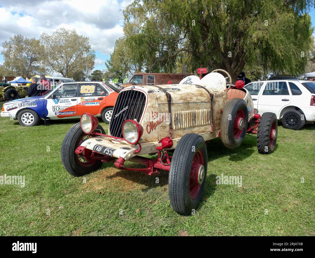 An old 1920s Hupmobile bucket racer speedster on the lawn Stock Photo ...