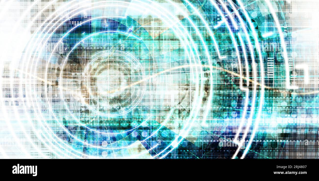 Technology Portal with Digital Circle Access System Stock Photo - Alamy