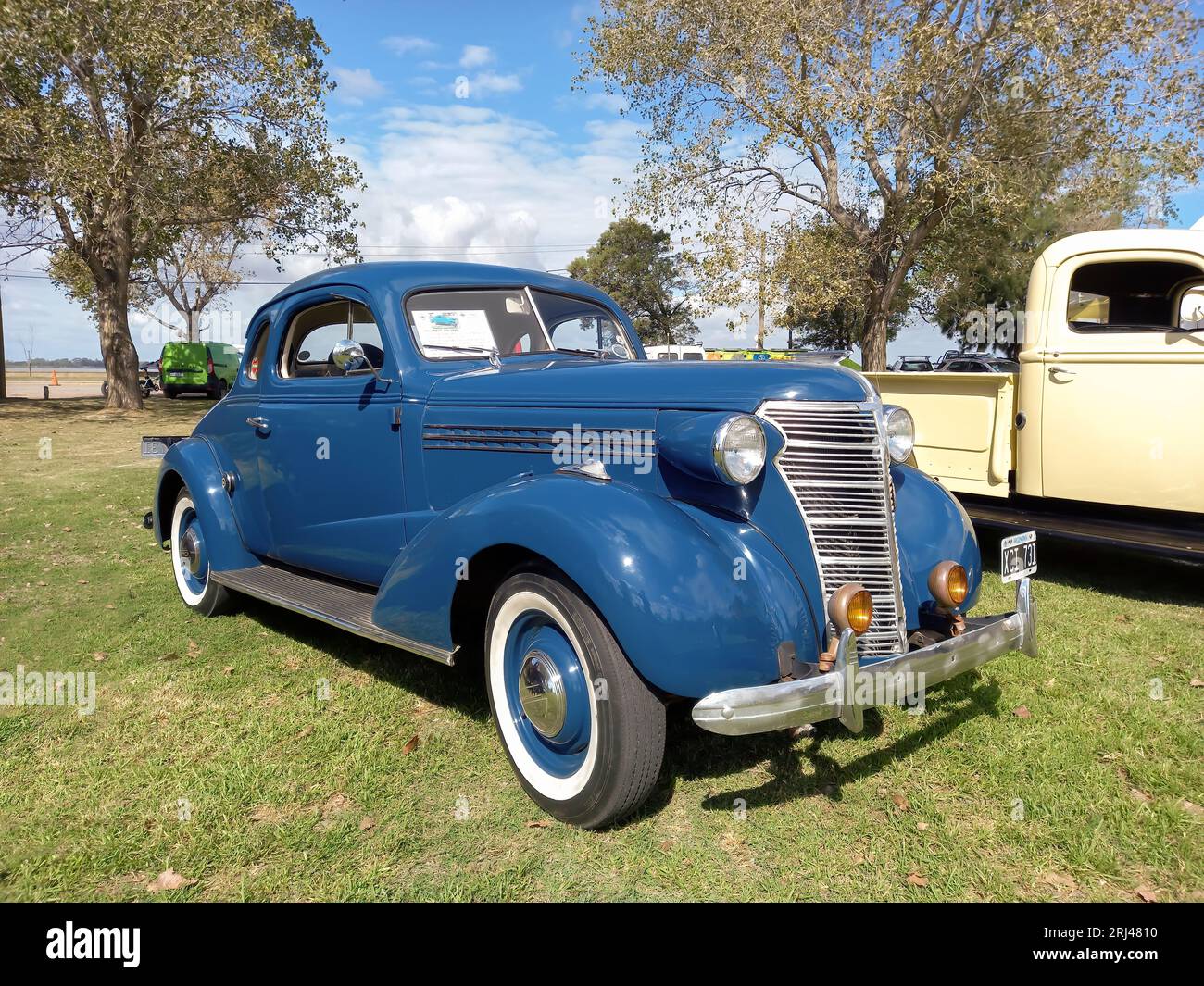 An old blue 1938 Chevrolet Chevy Master business coupe by General ...