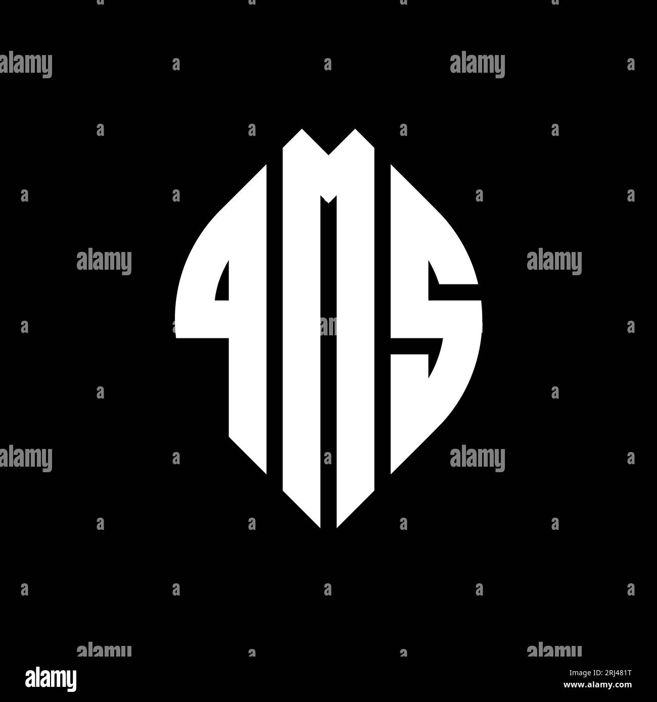 QMS circle letter logo design with circle and ellipse shape. QMS ...