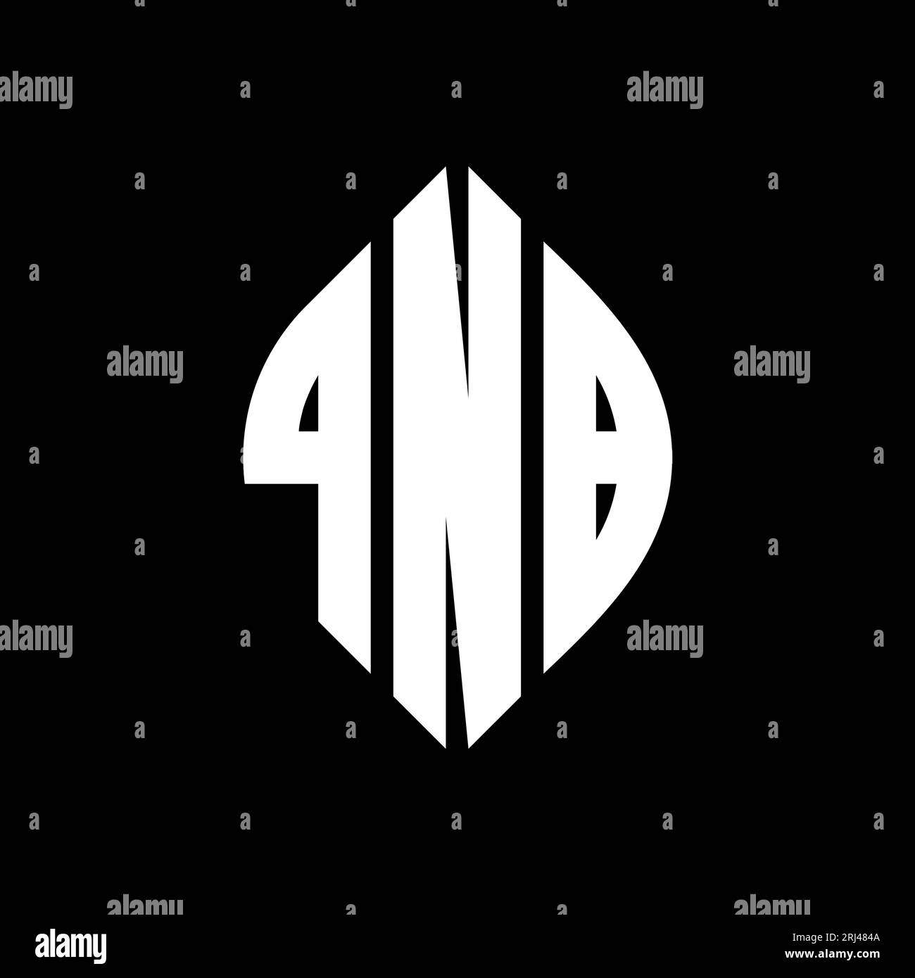 QNB circle letter logo design with circle and ellipse shape. QNB ...