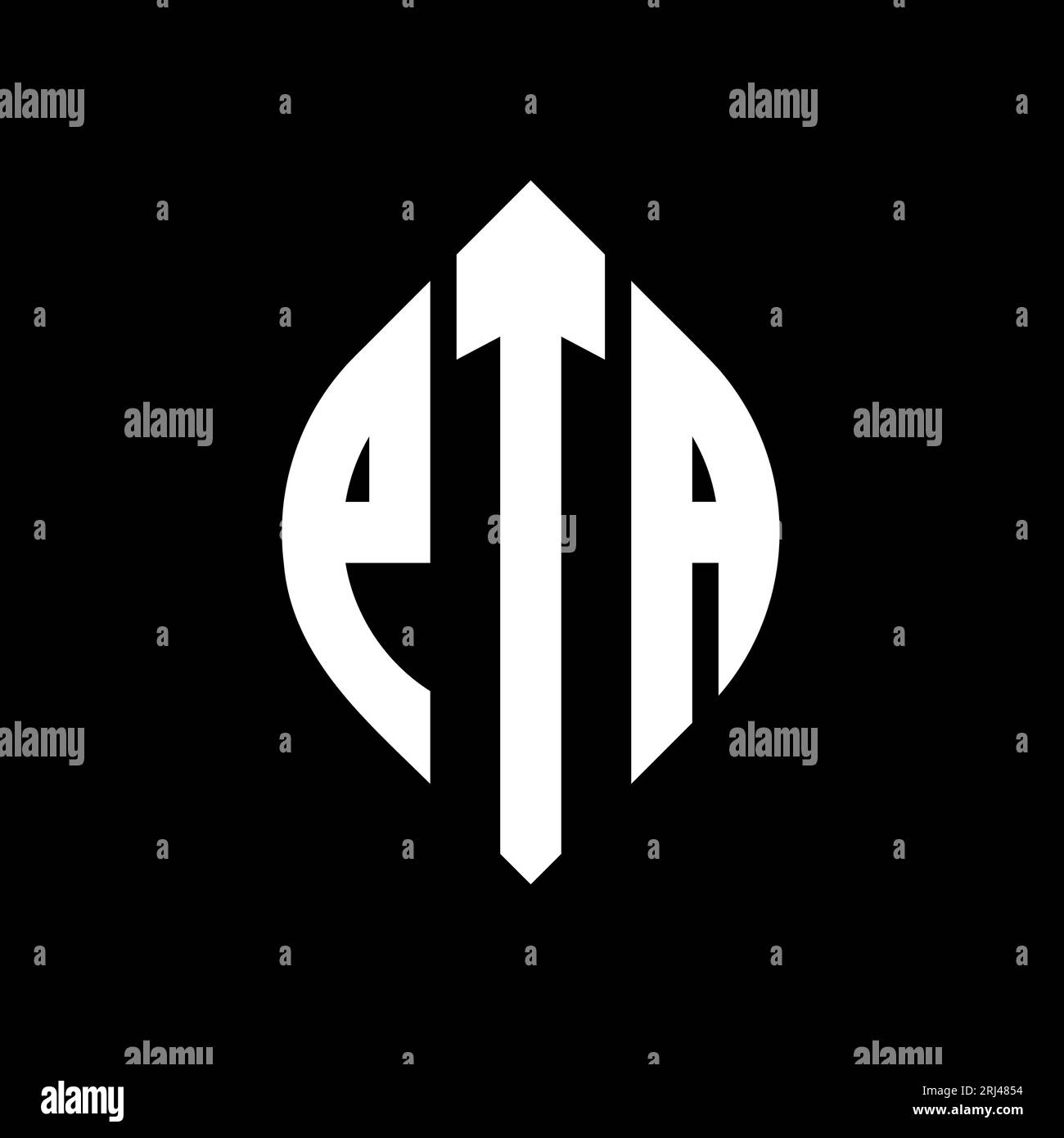 PTA circle letter logo design with circle and ellipse shape. PTA ...
