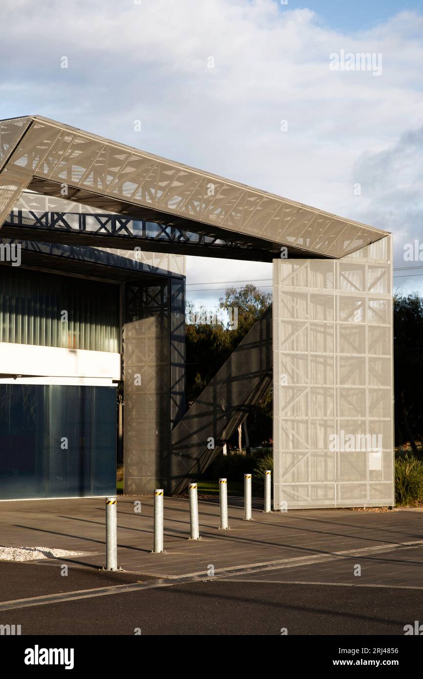 Afternoon light highlights the modern facade of a science lab ...