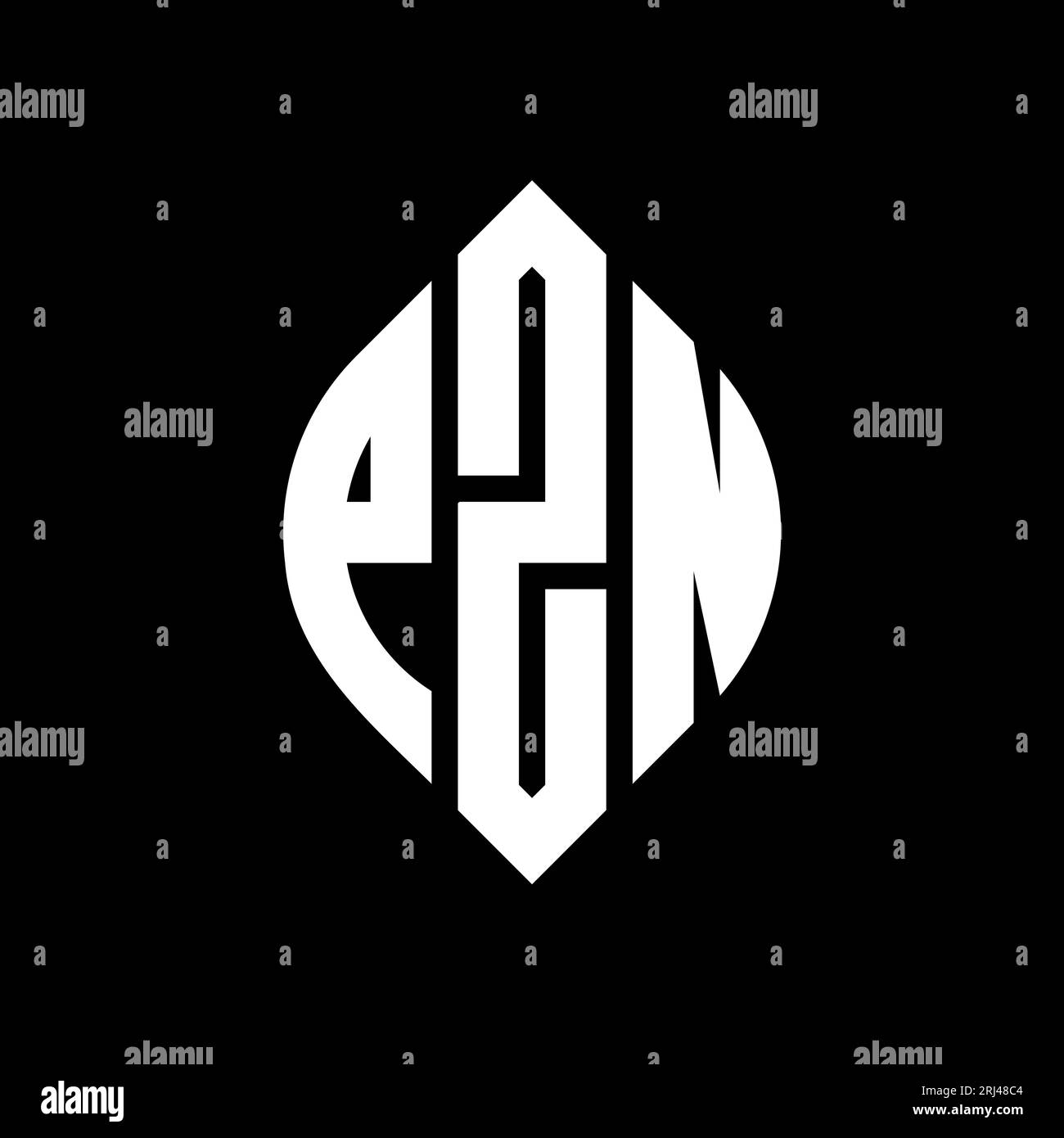 PZN circle letter logo design with circle and ellipse shape. PZN ...