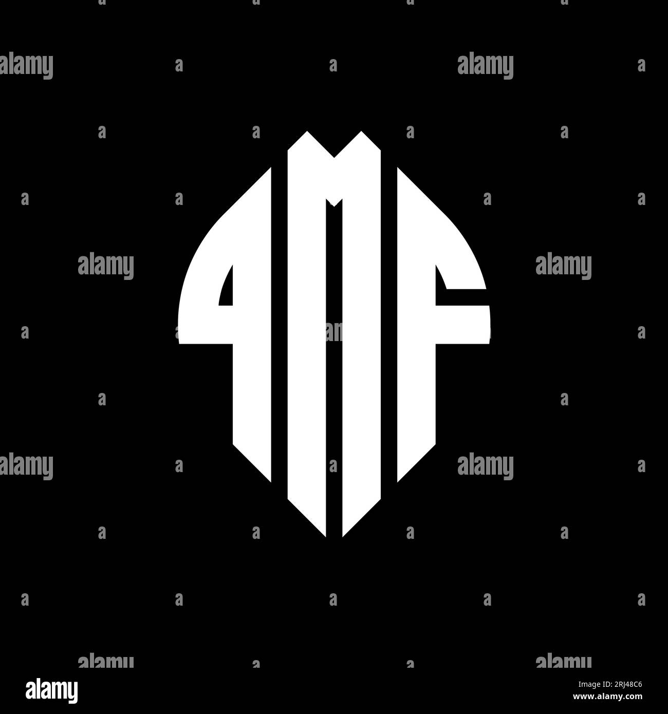 QMF circle letter logo design with circle and ellipse shape. QMF ...