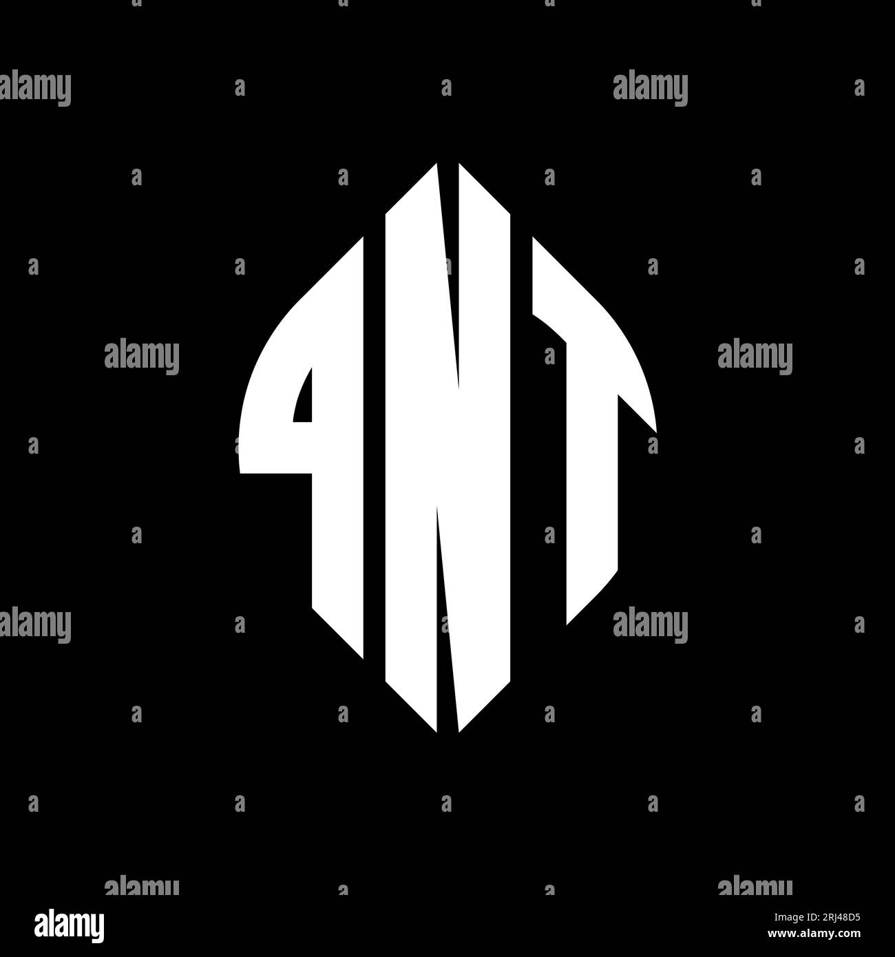 QNT circle letter logo design with circle and ellipse shape. QNT ...