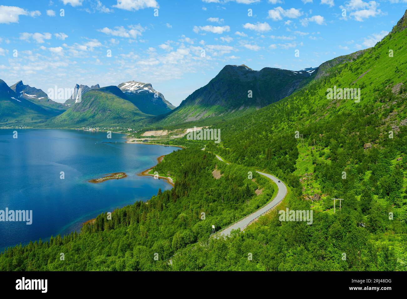 Beautiful classic Norwegian summer landscape in the month of July ...