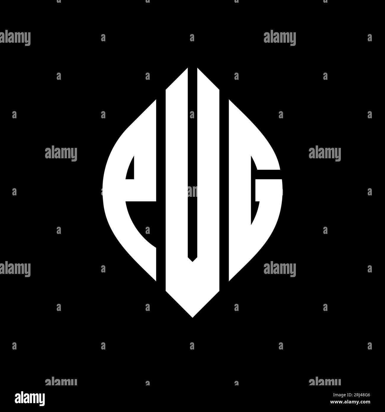 PVG circle letter logo design with circle and ellipse shape. PVG ...