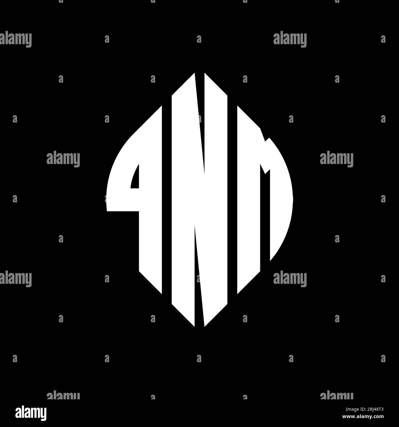 QNM circle letter logo design with circle and ellipse shape. QNM ...