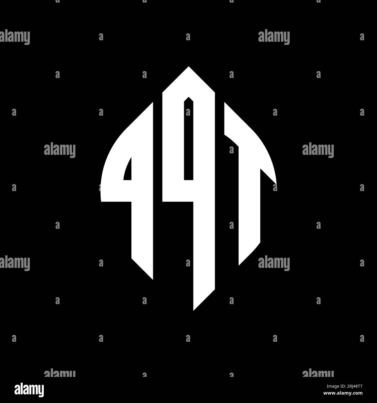 QQT circle letter logo design with circle and ellipse shape. QQT ...