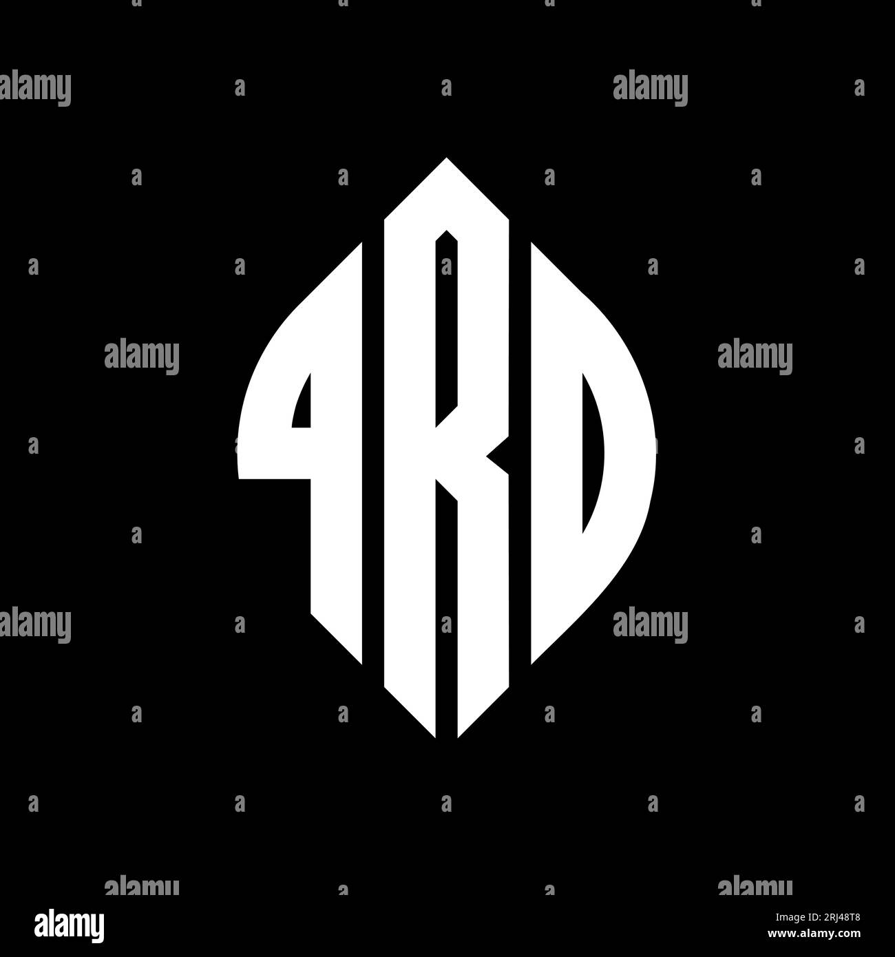 QRD circle letter logo design with circle and ellipse shape. QRD ...