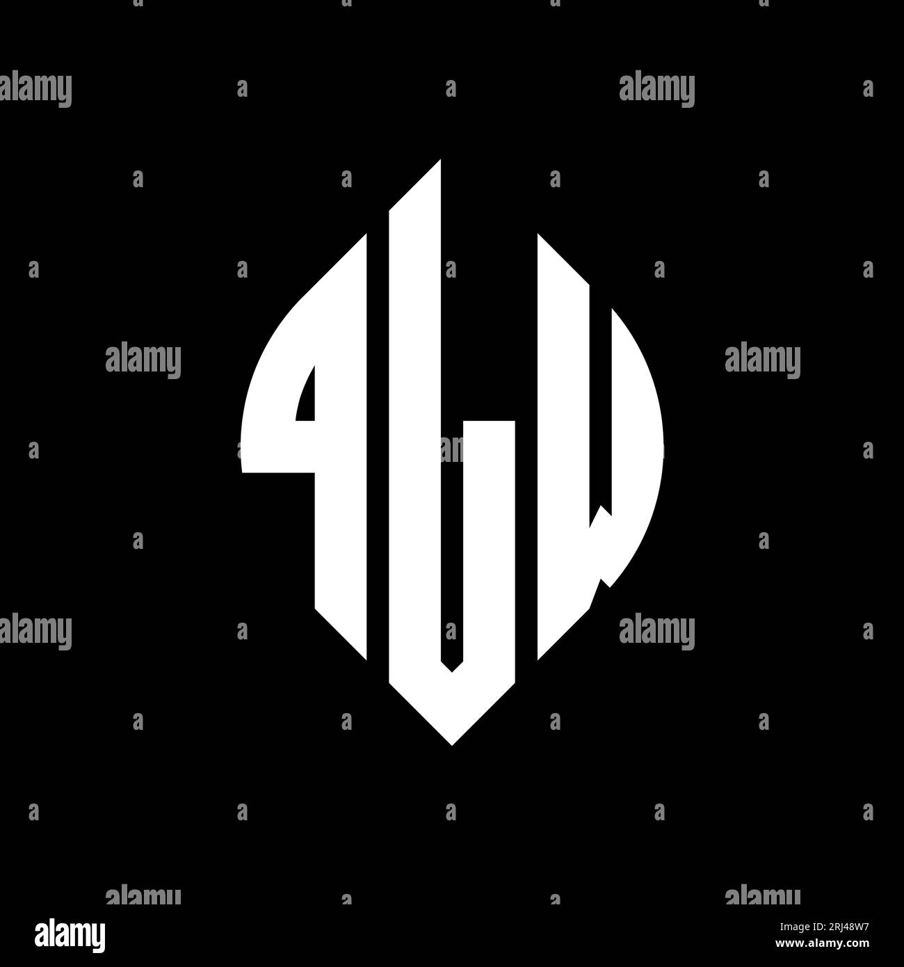 QLW circle letter logo design with circle and ellipse shape. QLW ...