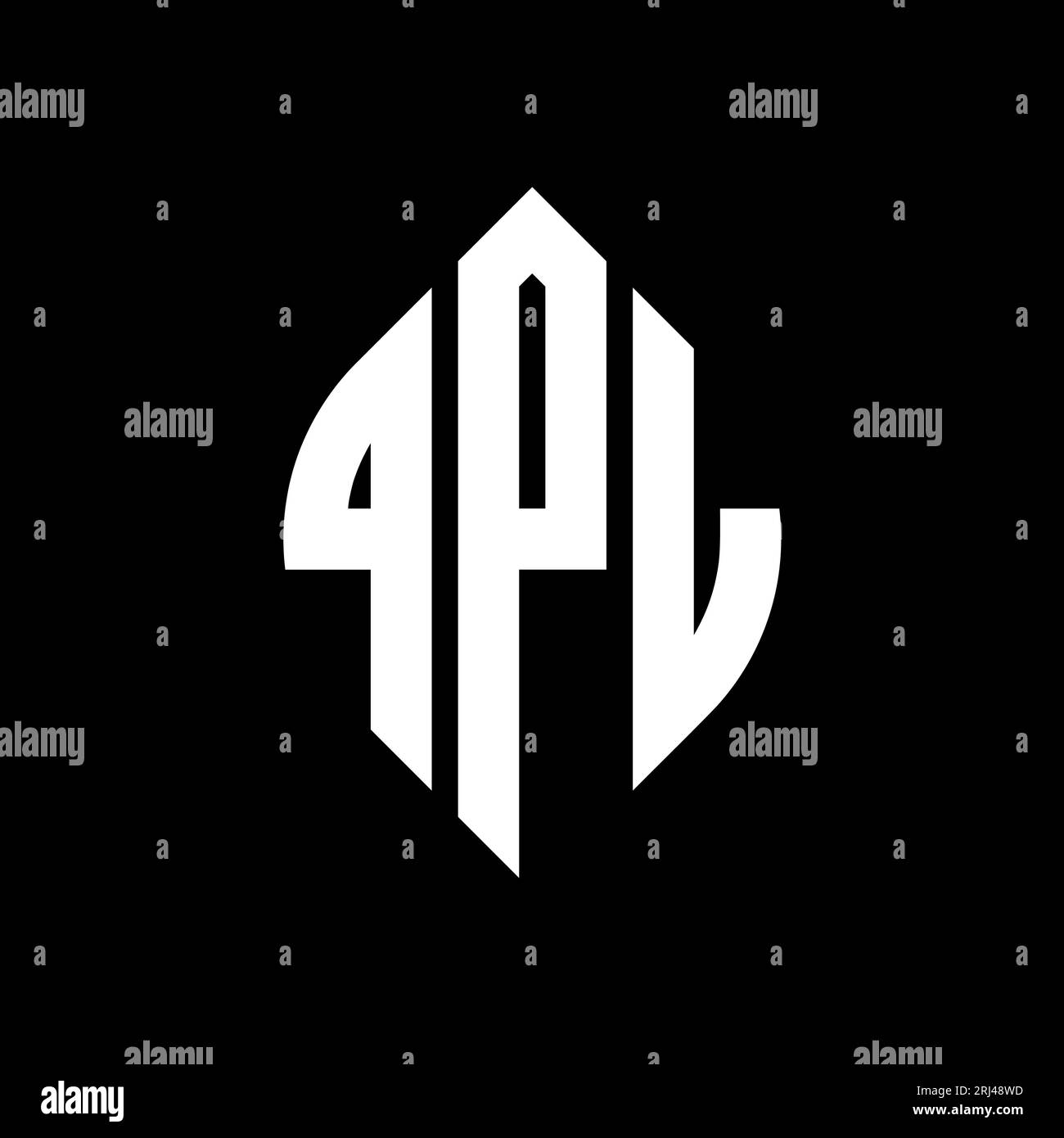 QPL circle letter logo design with circle and ellipse shape. QPL ...