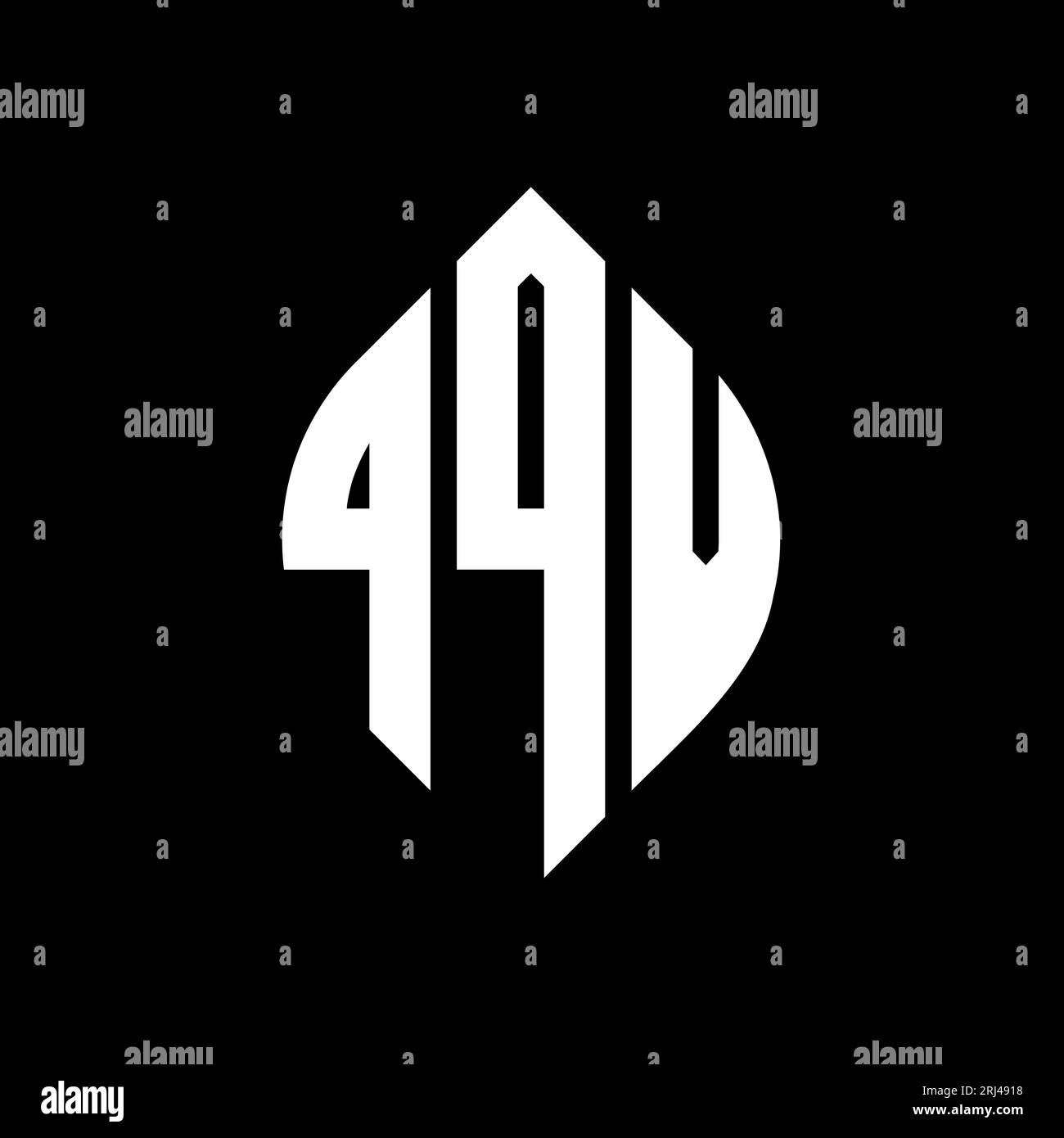 QQV circle letter logo design with circle and ellipse shape. QQV ...