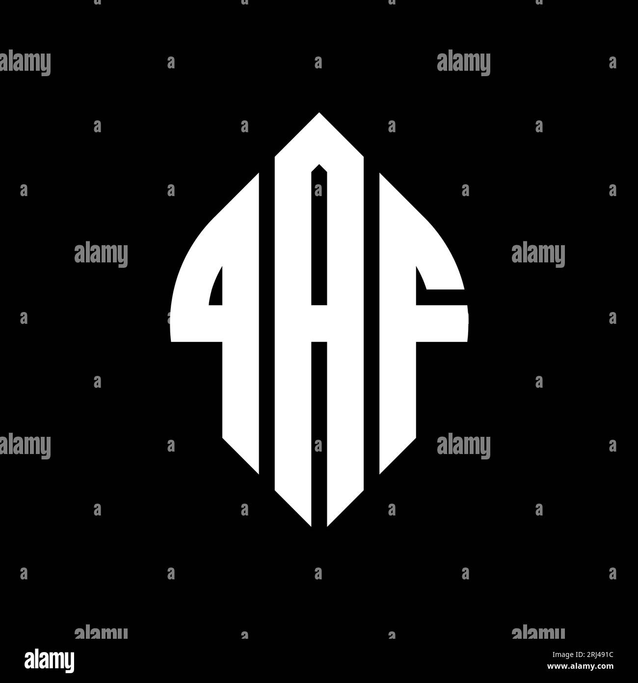 QAF circle letter logo design with circle and ellipse shape. QAF ...