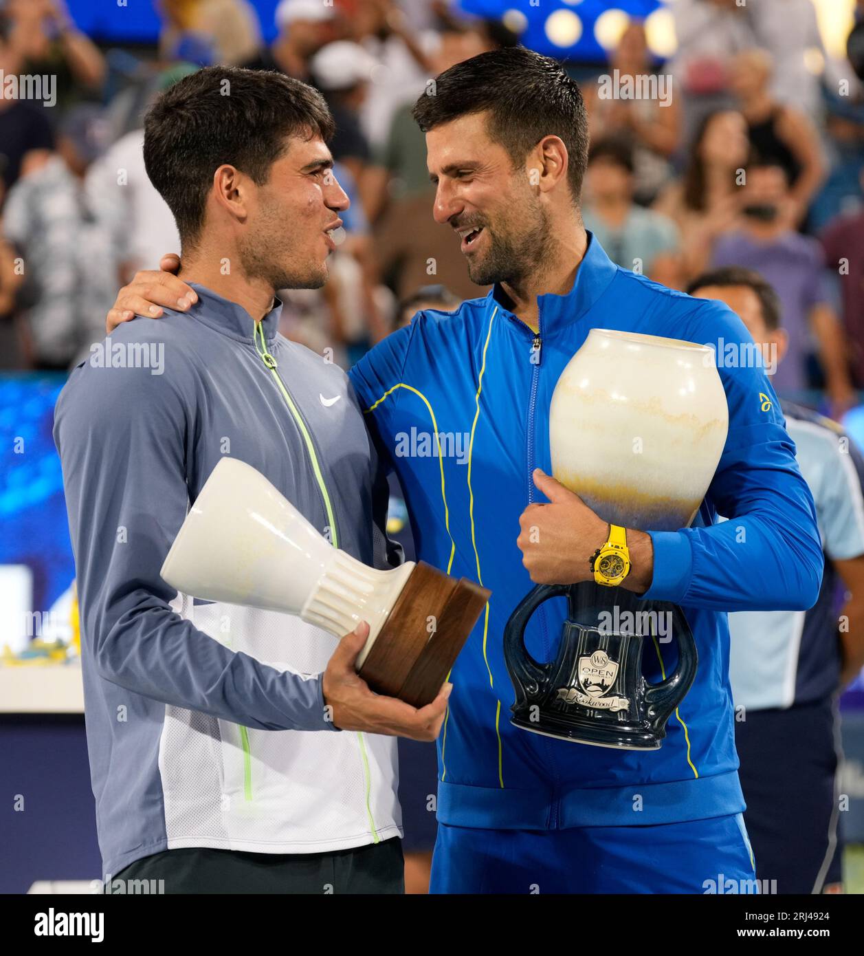 August 20, 2023: Novak Djokovic (SRB) defeated Carlos Alcaraz (ESP) 6-7 ...