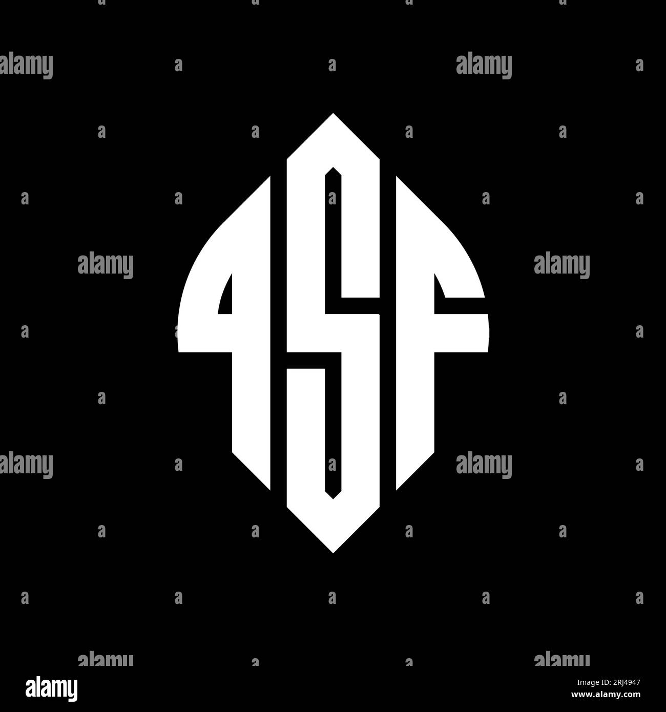 QSF circle letter logo design with circle and ellipse shape. QSF ...