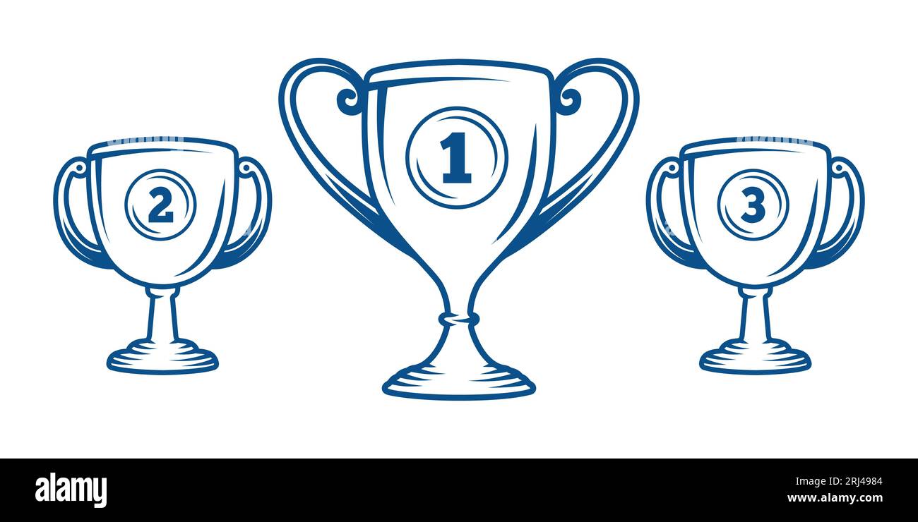 Trophy logo design template. Set of trophies. Vector and illustration ...