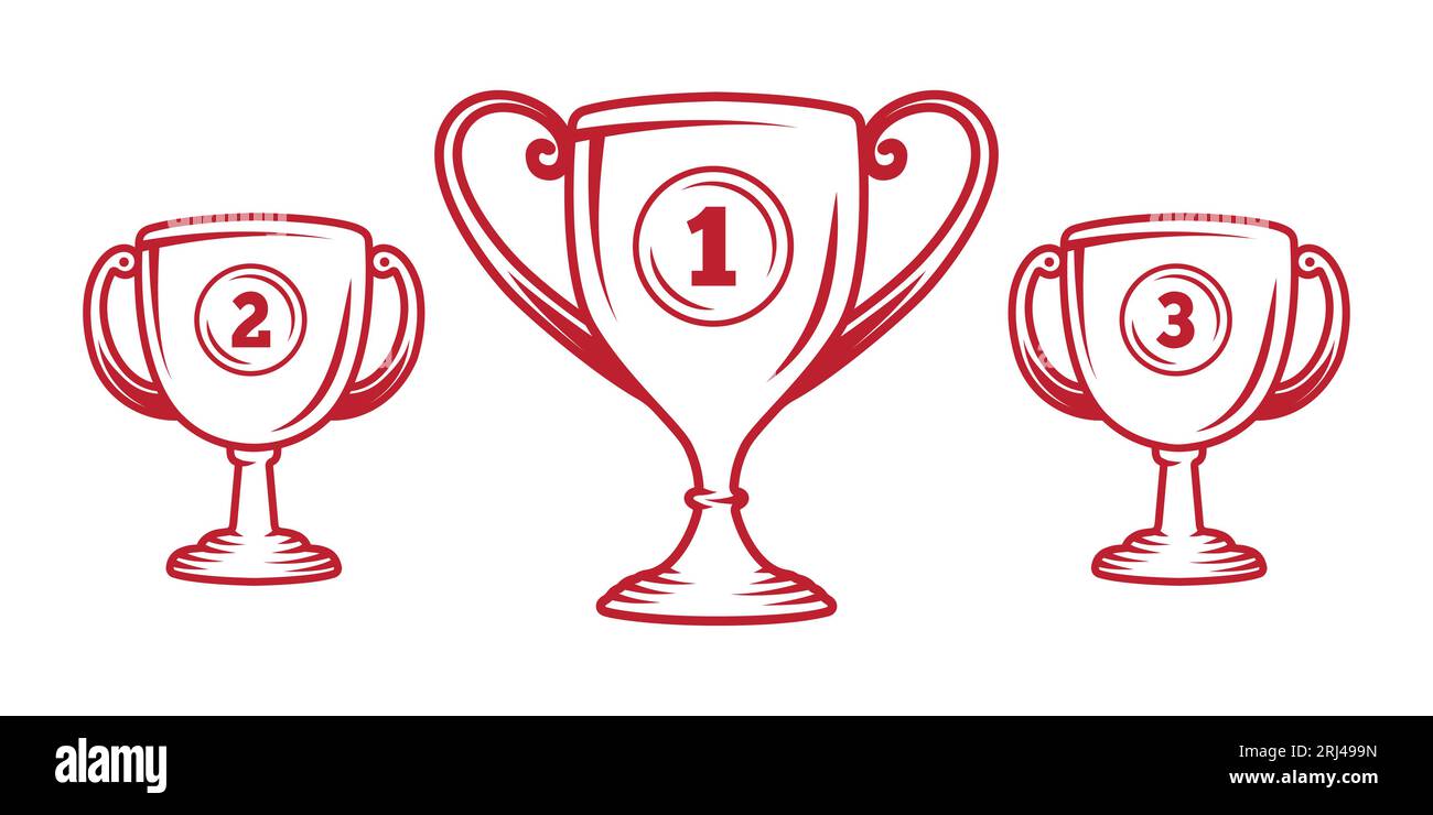 Trophy logo design template. Set of trophies. Vector and illustration ...